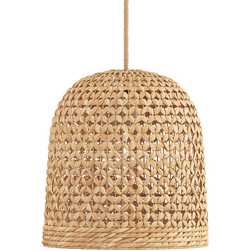 Rattan-Deckenlampe - Boho Bali Design Pendelleuchte - 30cm- Rava ...